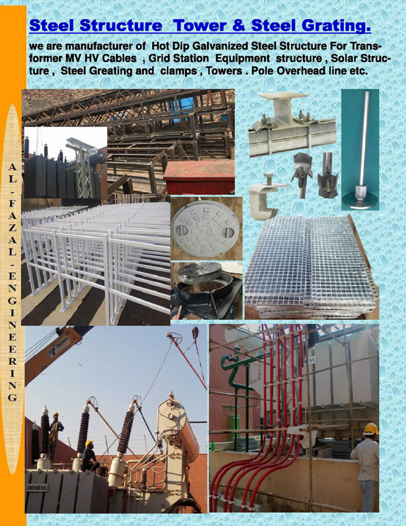 Steel Support Overhead Line Towers structures Grating Manhole